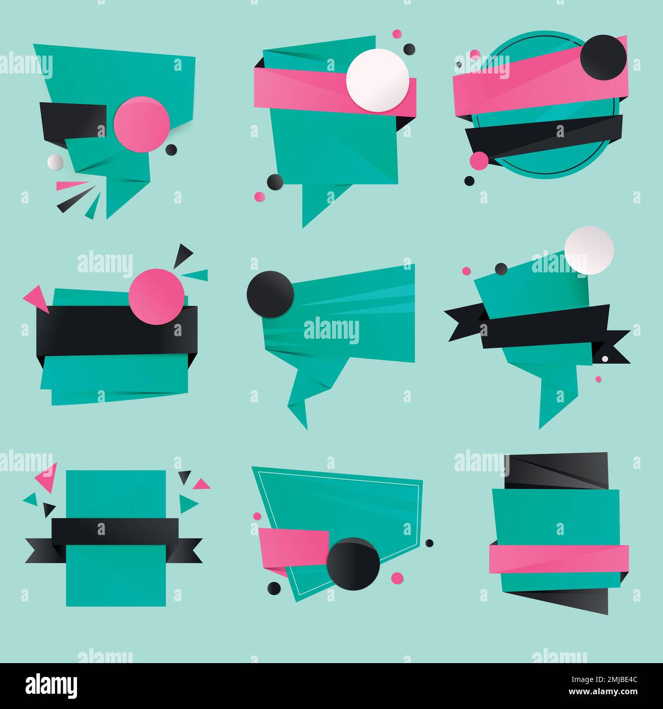 Green badge sticker, blank vector clipart design space set Stock Vector ...