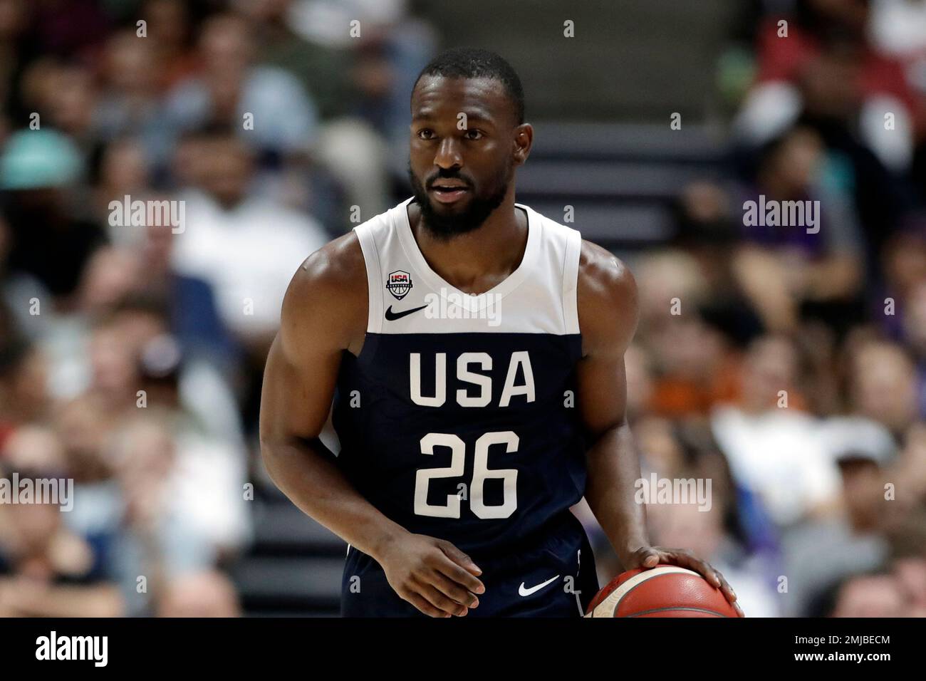 FILE - In this Aug. 16, 2019, file photo, United States' Kemba Walker ...
