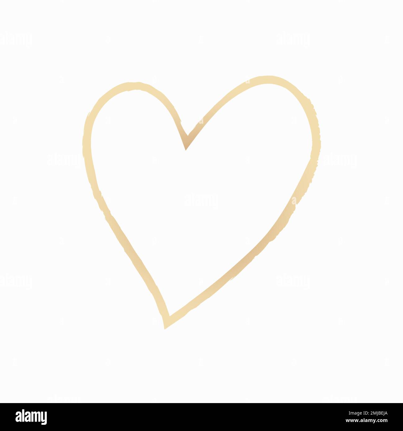 Gold heart element vector in hand drawn style Stock Vector Image & Art ...