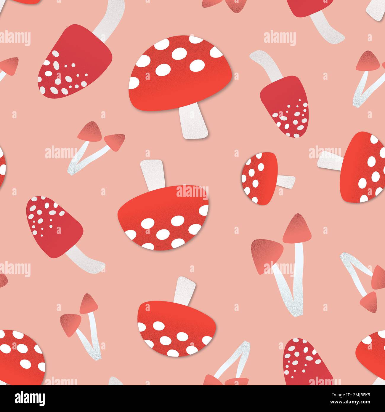 Mushroom seamless pattern background, cute food vector illustration ...