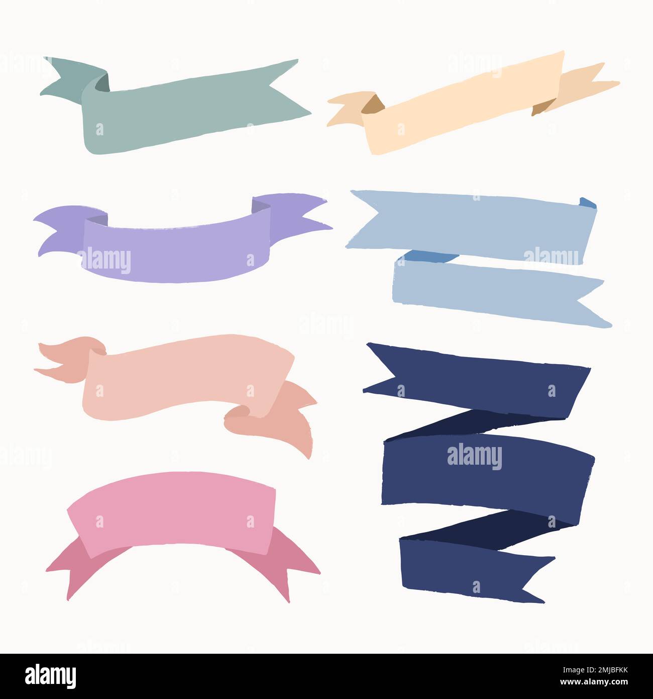 Ribbon banner vector, label flat design set Stock Vector Image & Art ...