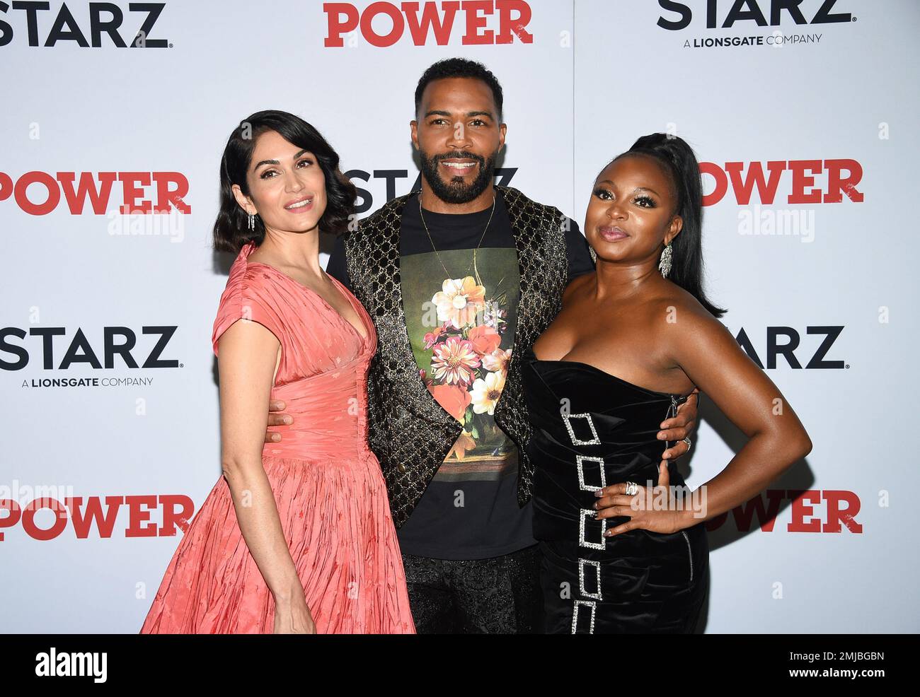 Actors Lela Loren, left, Omari Hardwick and Naturi Naughton attend the world premiere of the ...