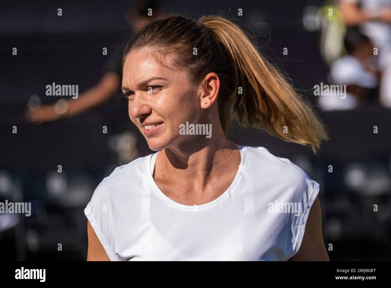 Simona Halep attends the Nike "Queens of the Future" tennis event at ...