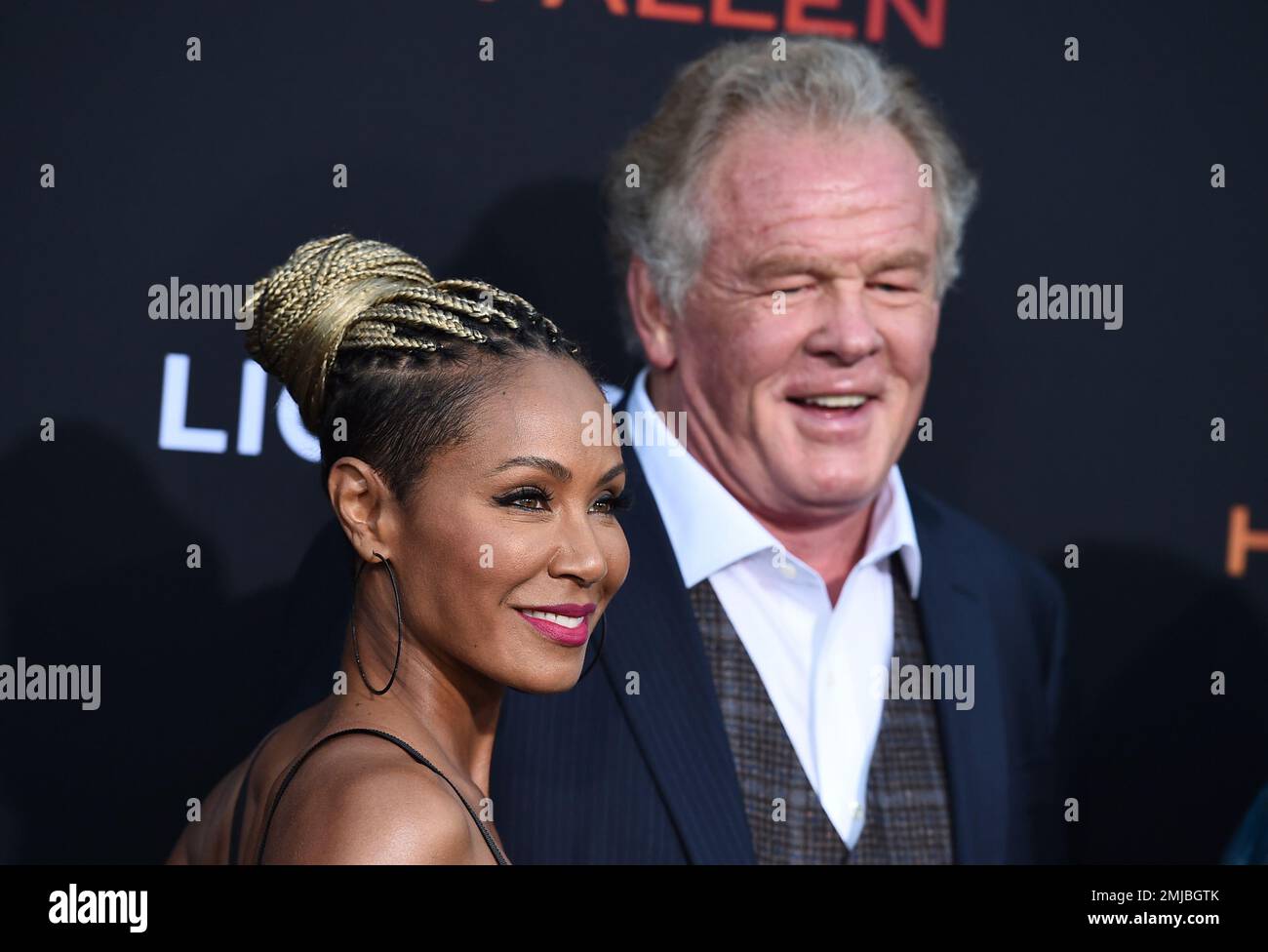Jada Pinkett Smith, left, and Nick Nolte arrive at the Los Angeles ...