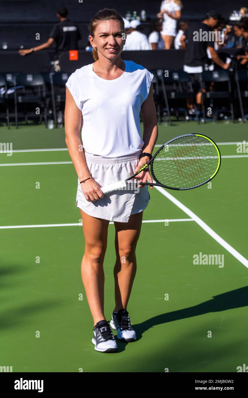 Simona Halep attends the Nike "Queens of the Future" tennis event at ...