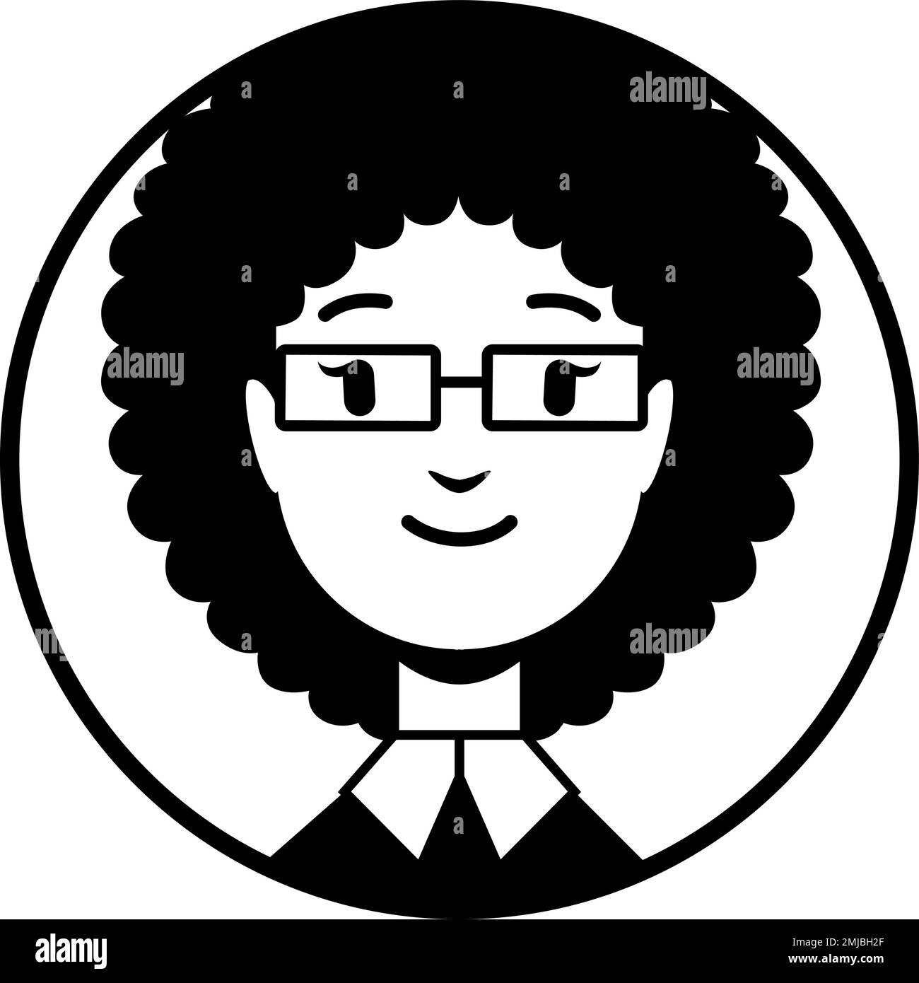 Female student avatar. Black round profile picture Stock Vector Image ...