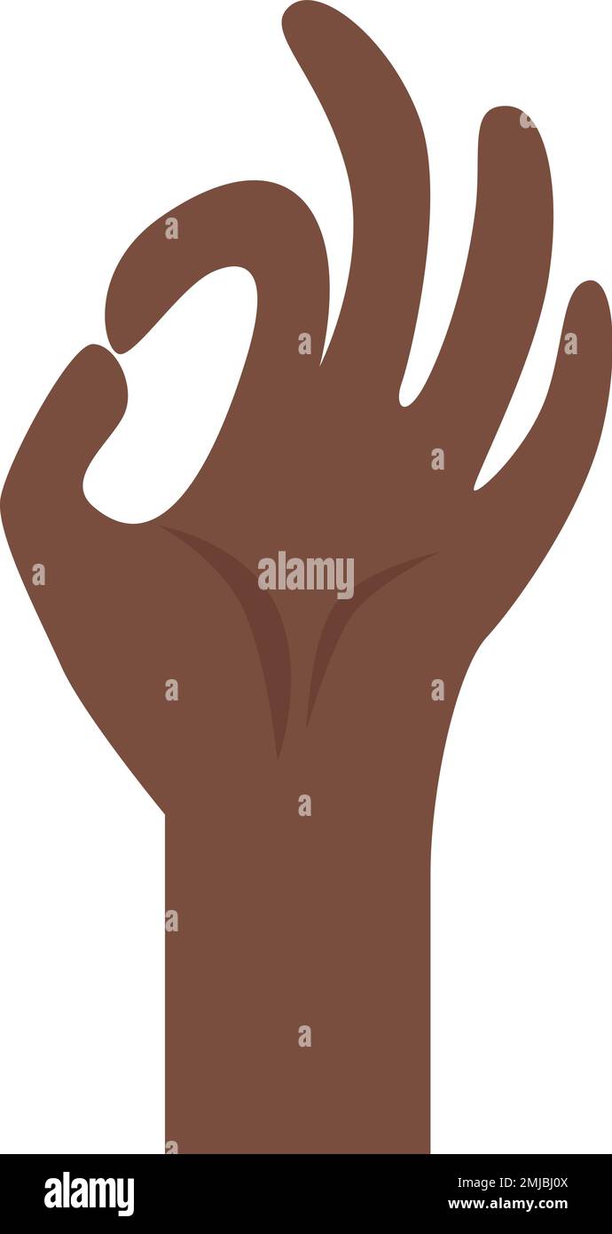Okay black hand gesture. Approve positive sign Stock Vector Image & Art ...