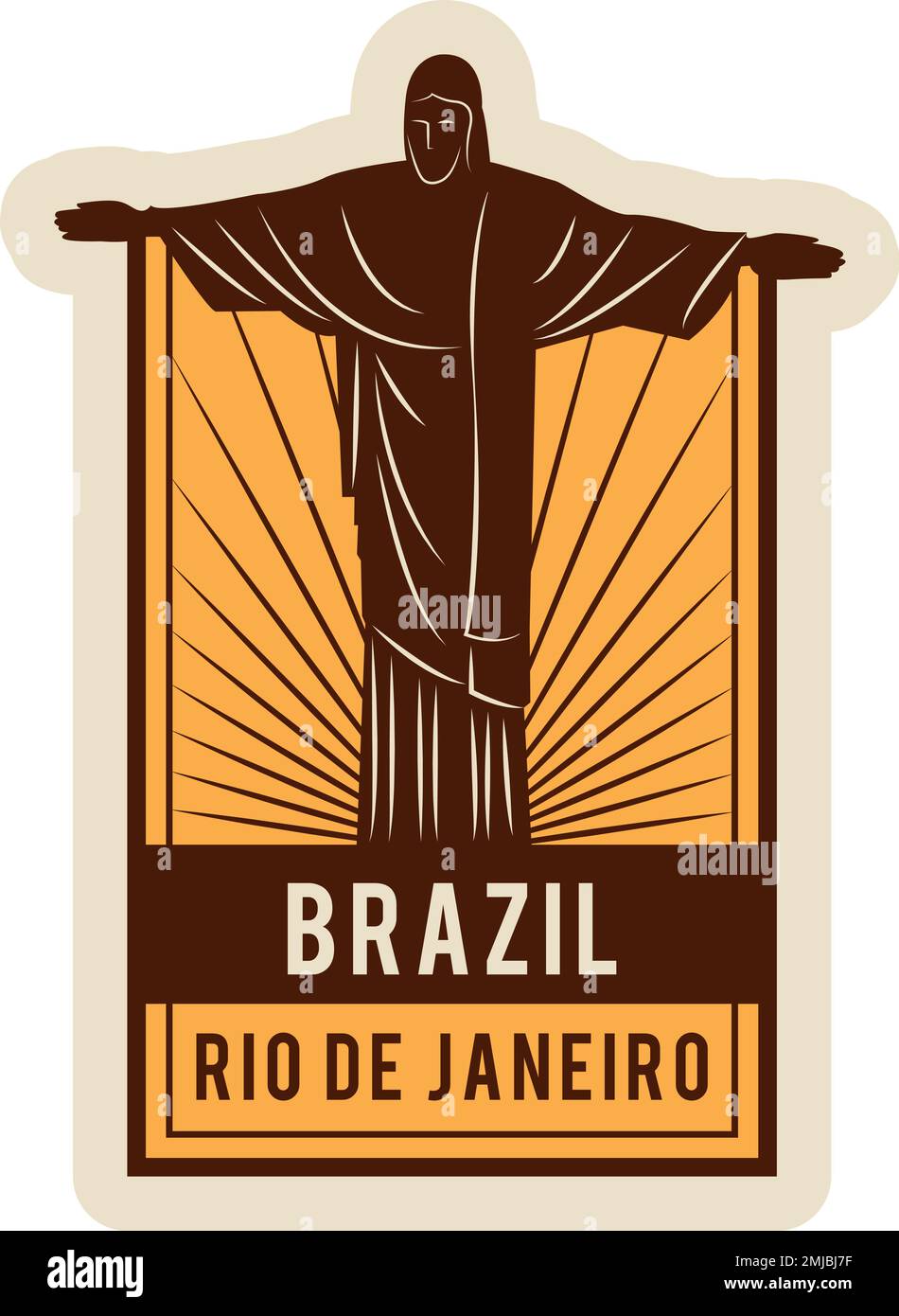 Brazil travel badge. Retro postal mark. Landmark label Stock Vector ...