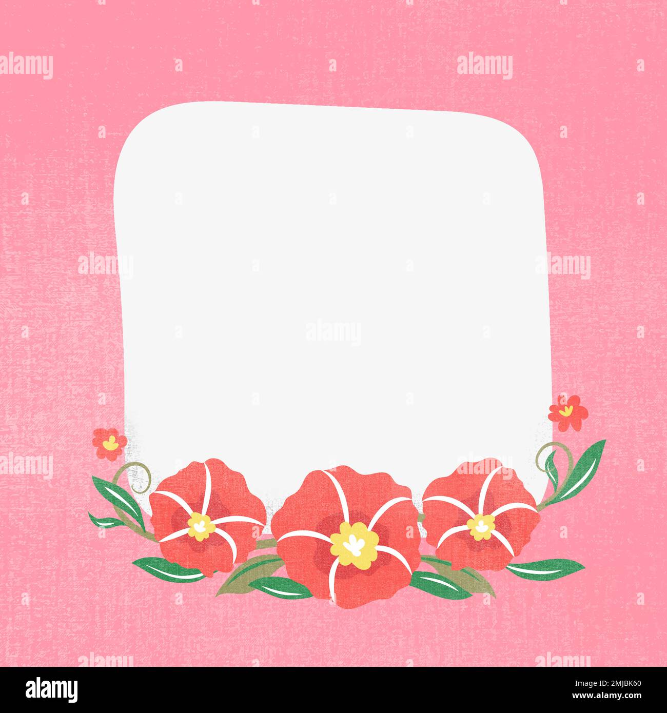 Pink flower frame, vector, flat design illustration Stock Vector Image & Art - Alamy