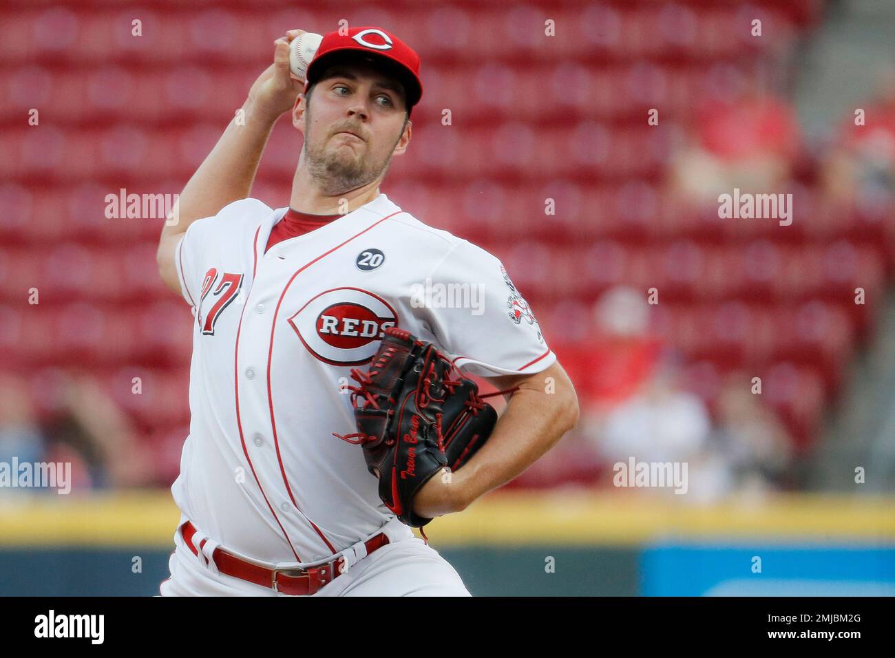 Cincinnati Reds starting pitcher Trevor Bauer throws in the first ...