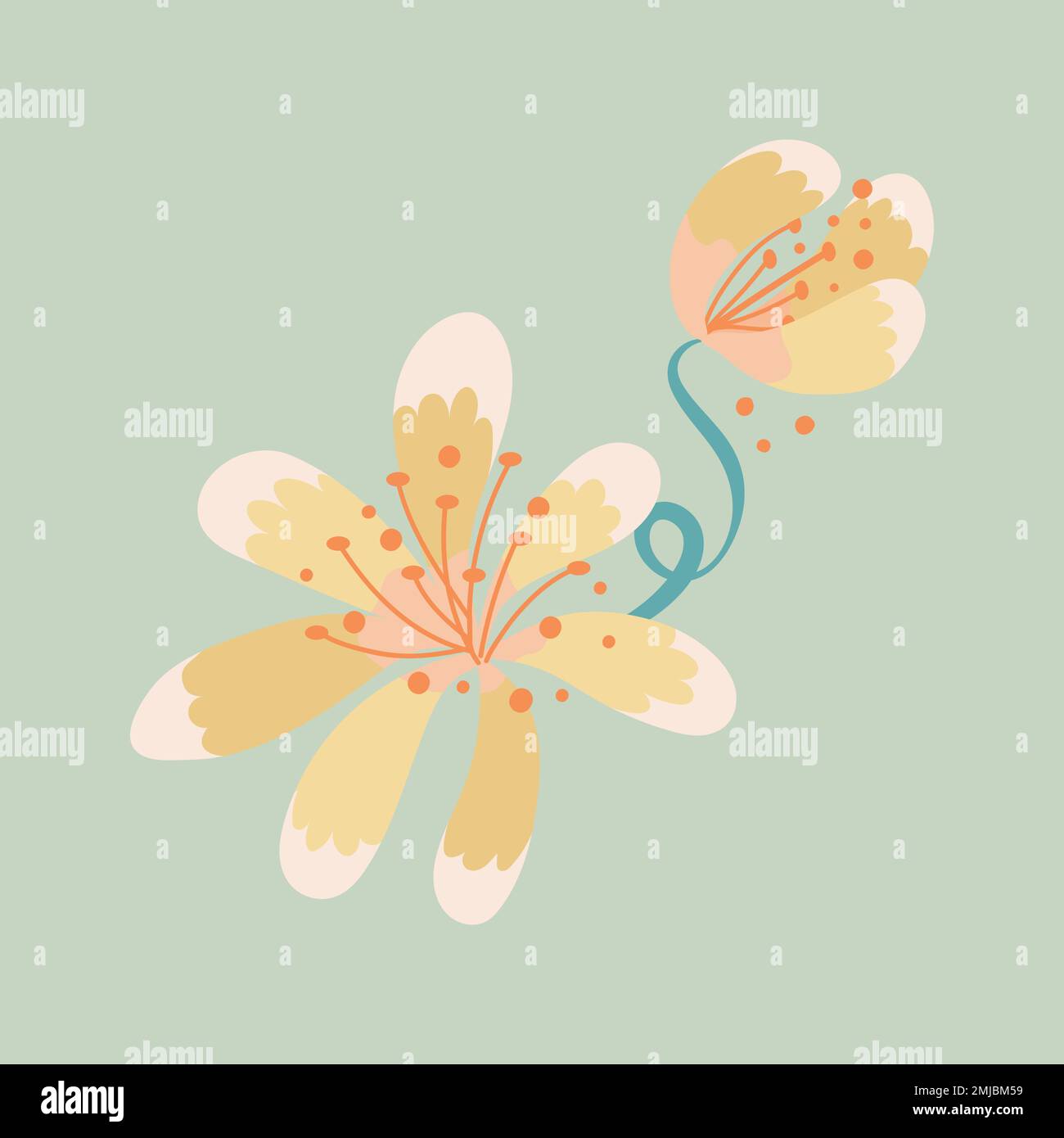Yellow flower, spring clipart vector illustration Stock Vector Image ...