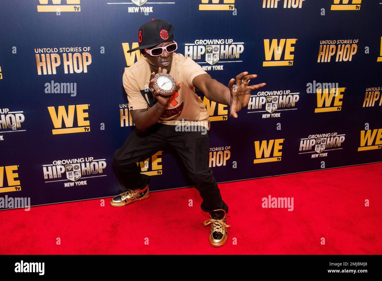 Flavor Flav attends the premieres of We TV's "Growing Up Hip Hop: New ...