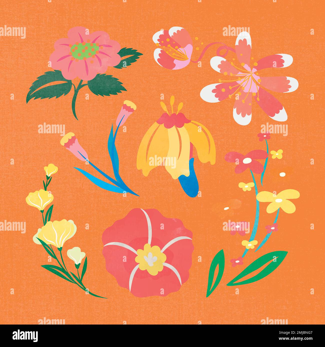 Colorful flower, spring clipart vector illustration Stock Vector Image ...