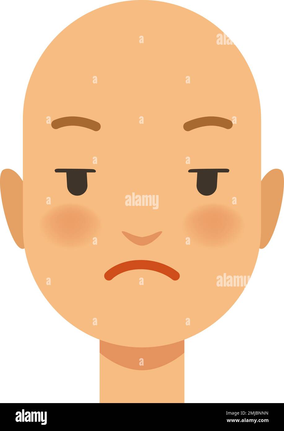 Hairless female head with angry face cartoon expression Stock Vector ...