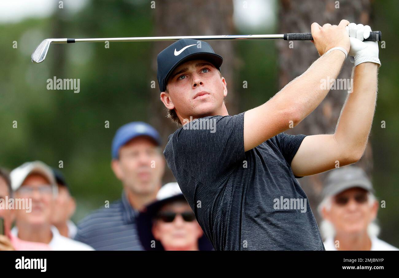 John Augenstein tees off during the final match against Andy Ogletree ...