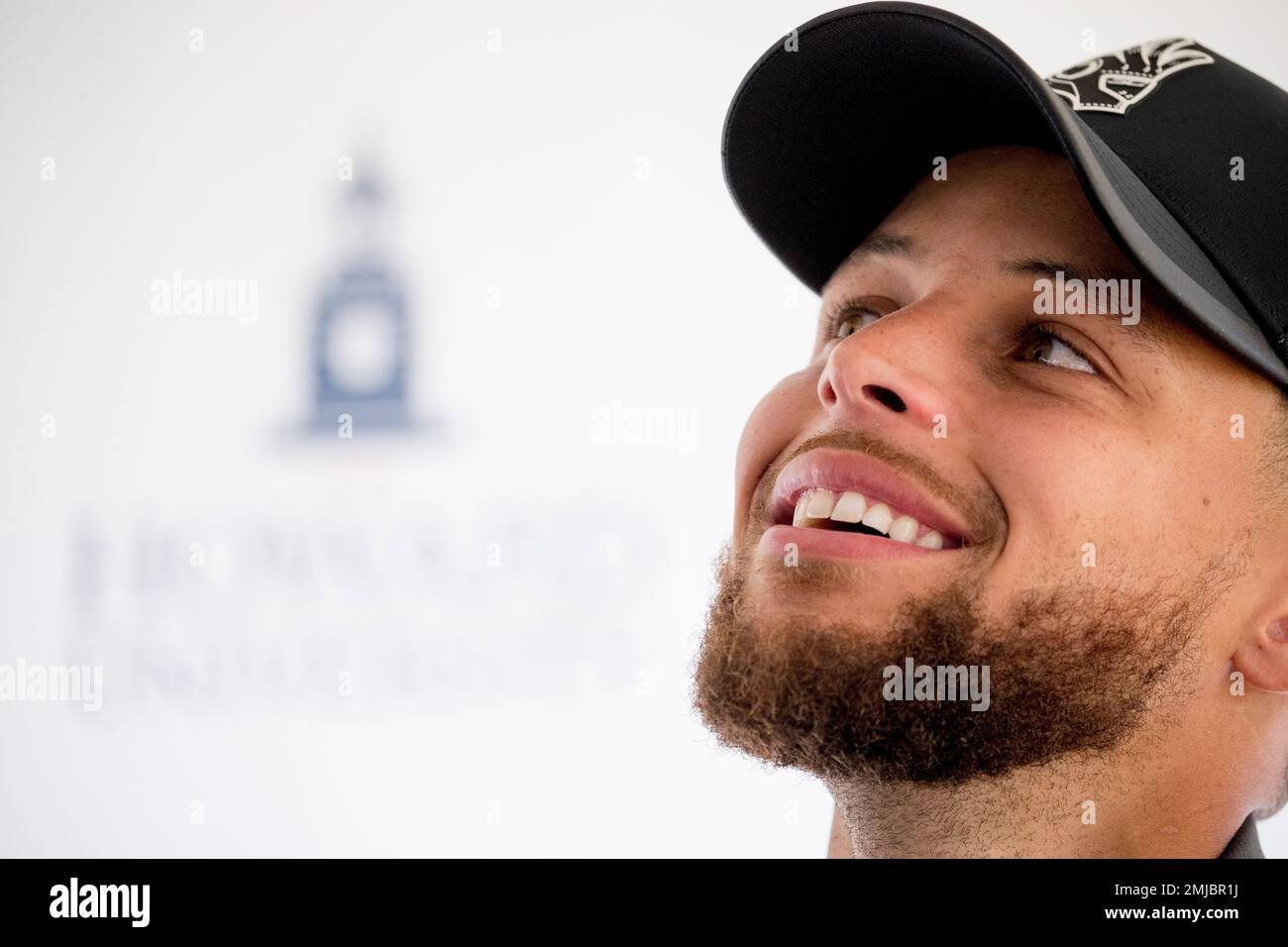 The Howard University logo is visible behind Golden State Warriors ...