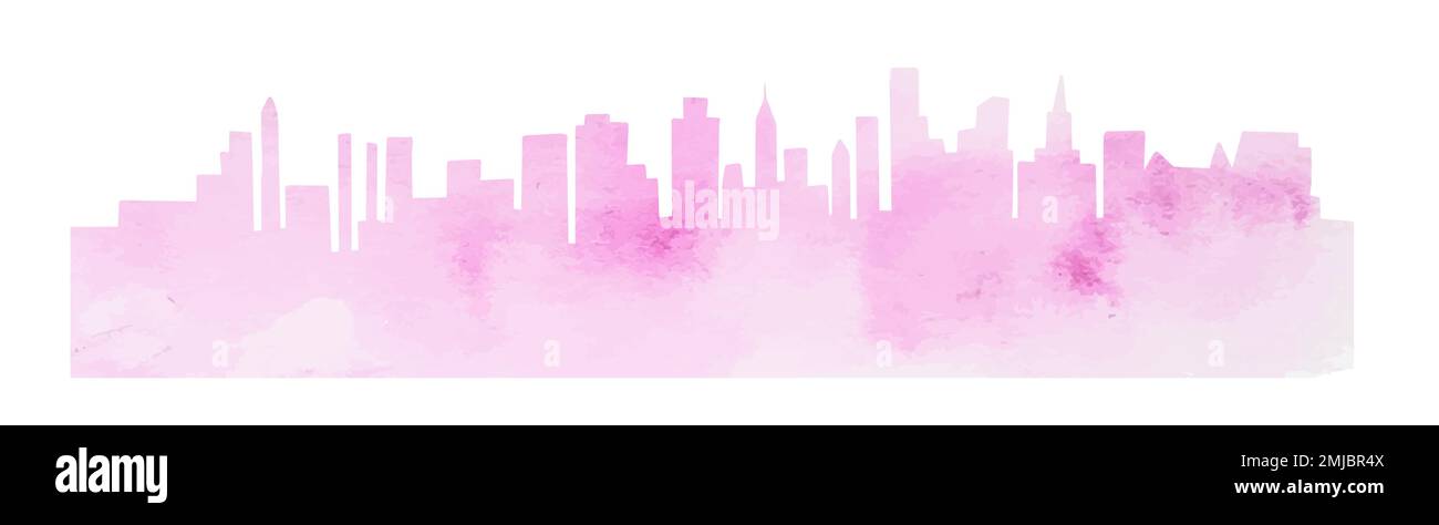 City line watercolor. Vector illustration Stock Vector Image & Art - Alamy