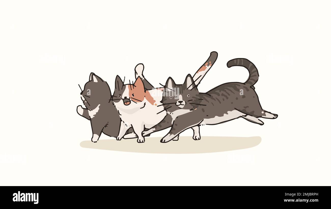 Domestic Shorthair and Munchkin cats doodle element vector Stock Vector ... Domestic Shorthair and Munchkin cats doodle element vector Stock Vector ...