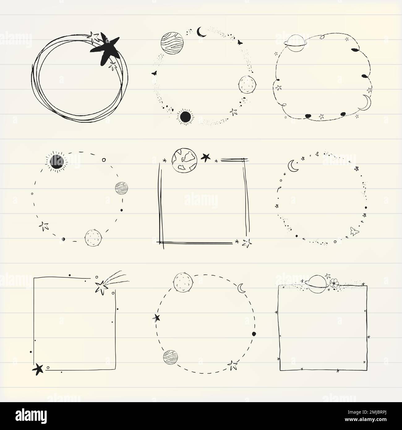 Notebook paper doodles set Stock Vector Images - Alamy