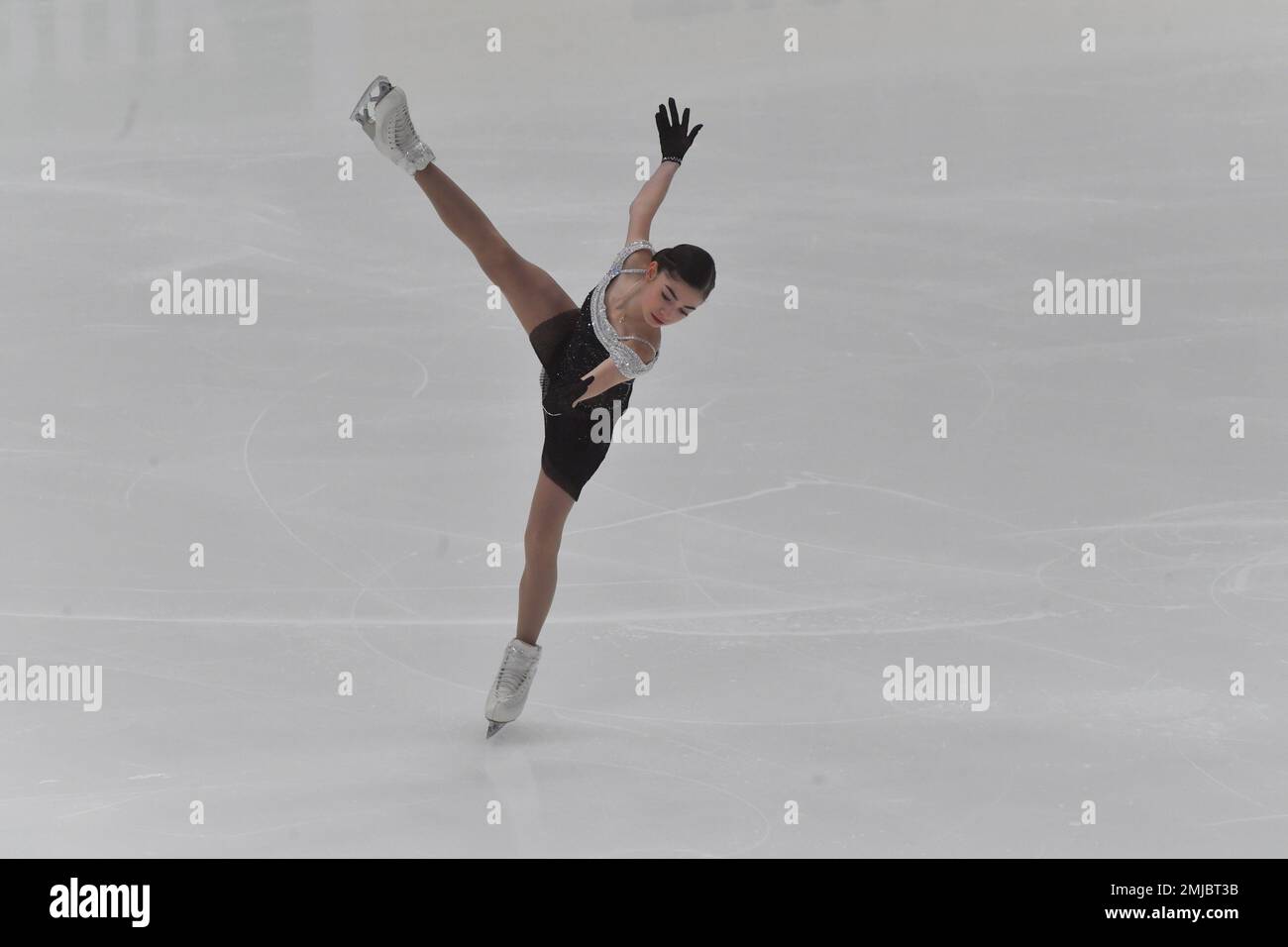 Moscow. The figure skater Adelija Petrosyan makes the short program of ...
