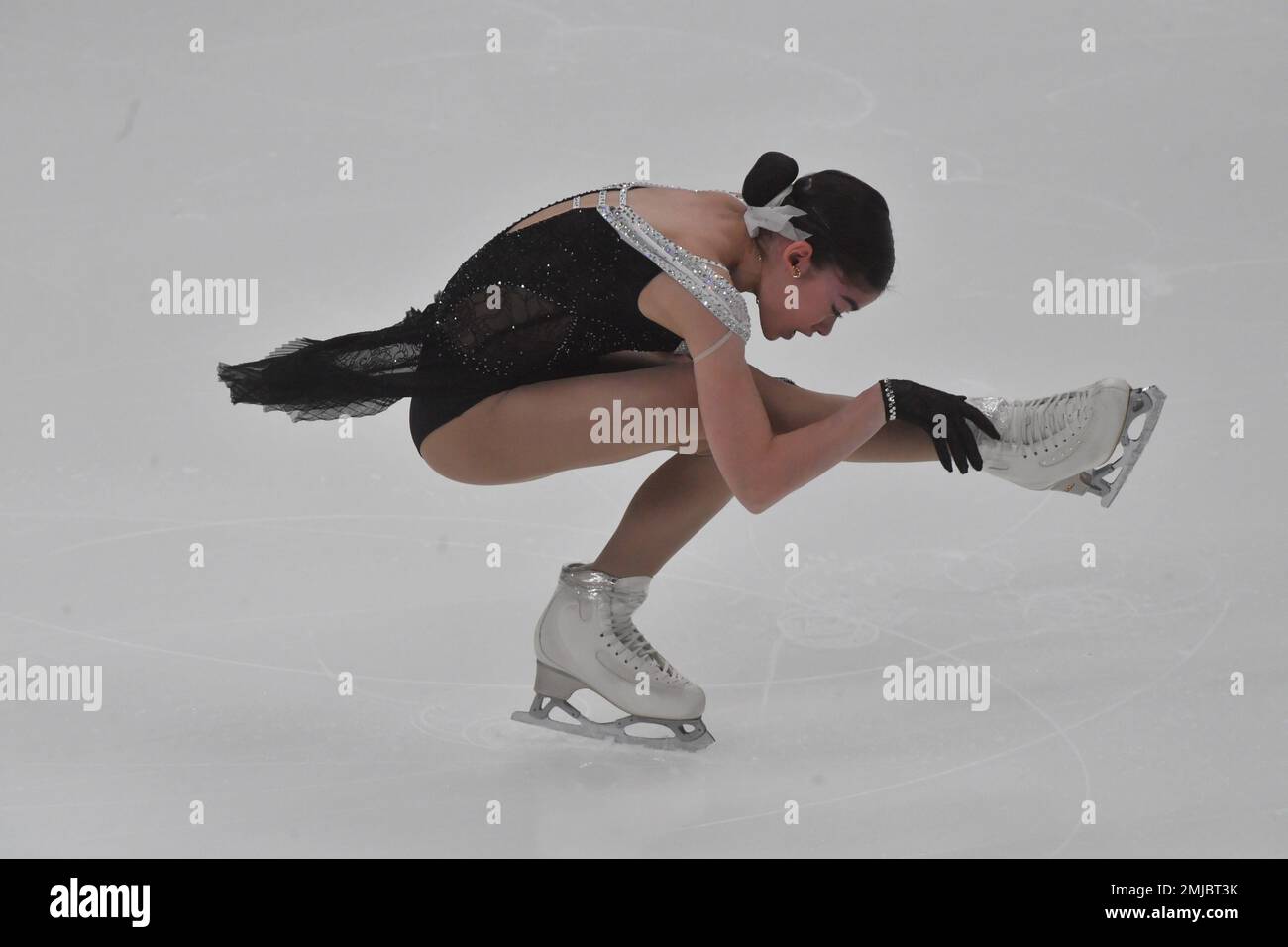 Moscow. The figure skater Adelija Petrosyan makes the short program of ...