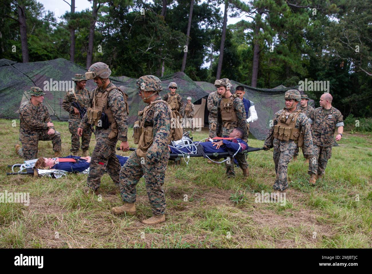 U.S. Marines and U.S. Navy Hospital Corpsmen with Combat Logistics ...