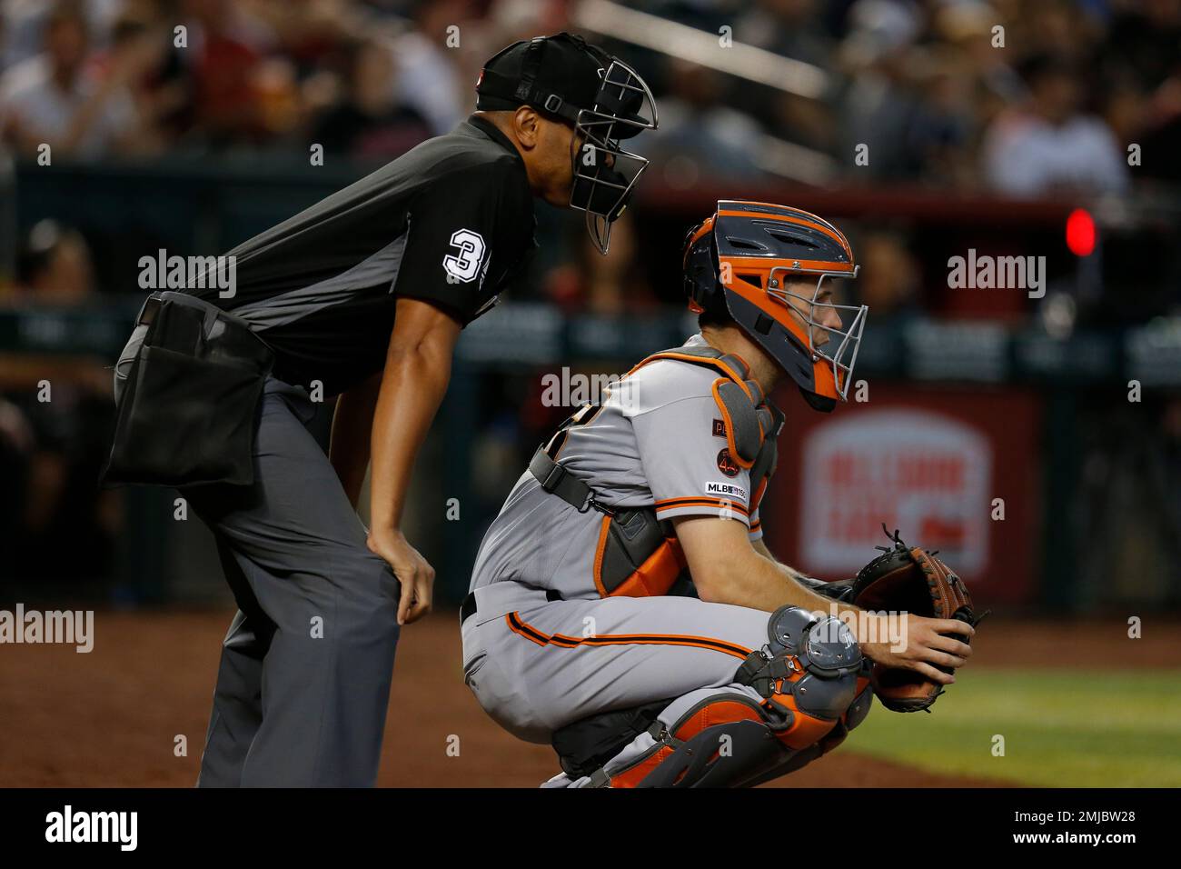 MLB umpire Jeremie Rehak in the first inning during a baseball game ...