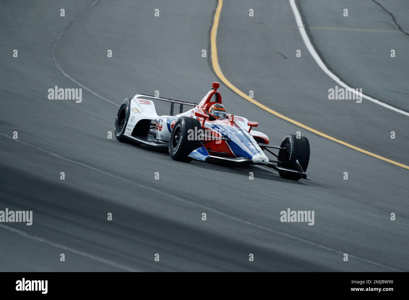 Matheus Leist in action during the IndyCar Series auto race at Pocono ...