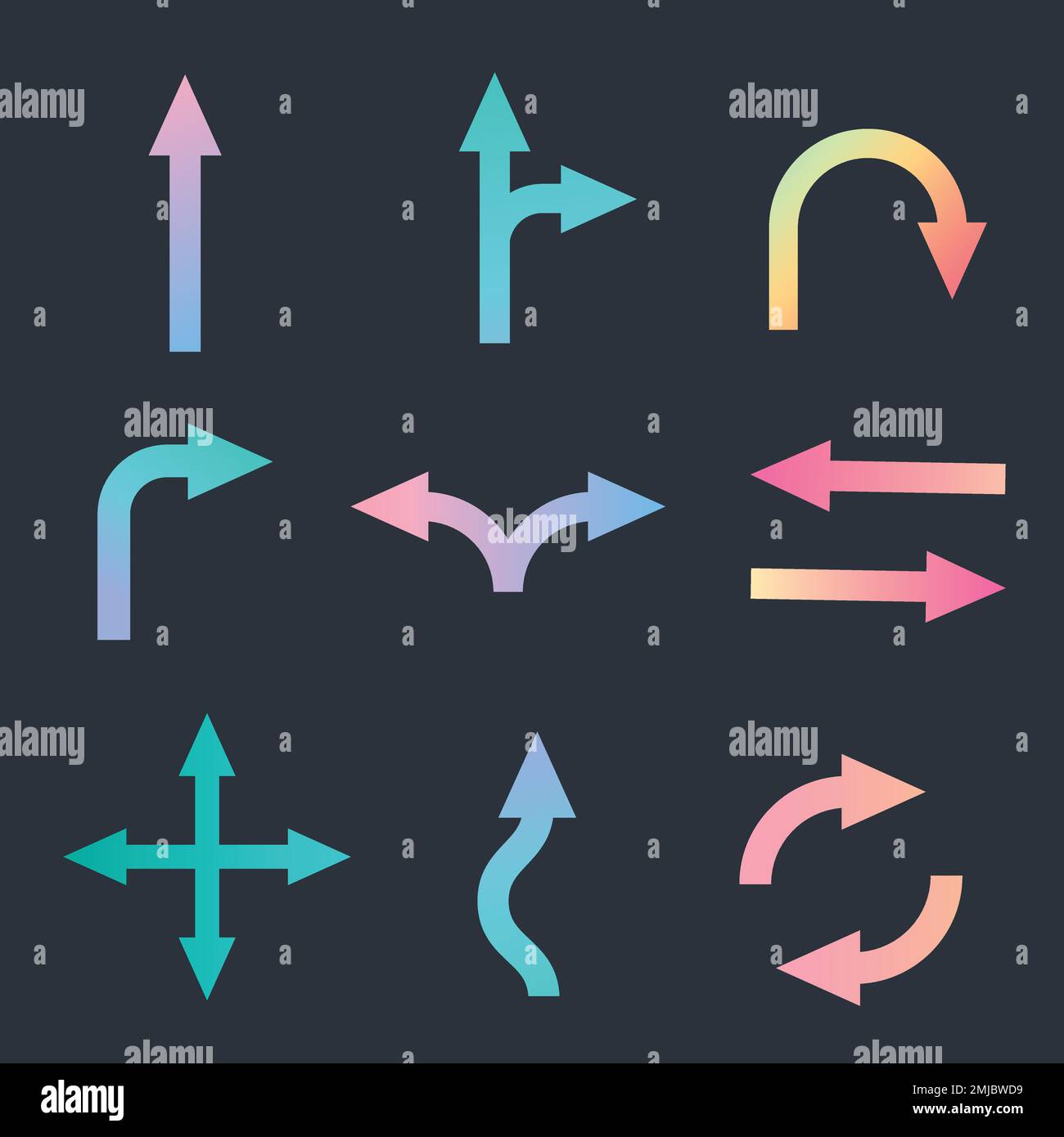 Arrow sticker, traffic road sign vector in holographic design ...