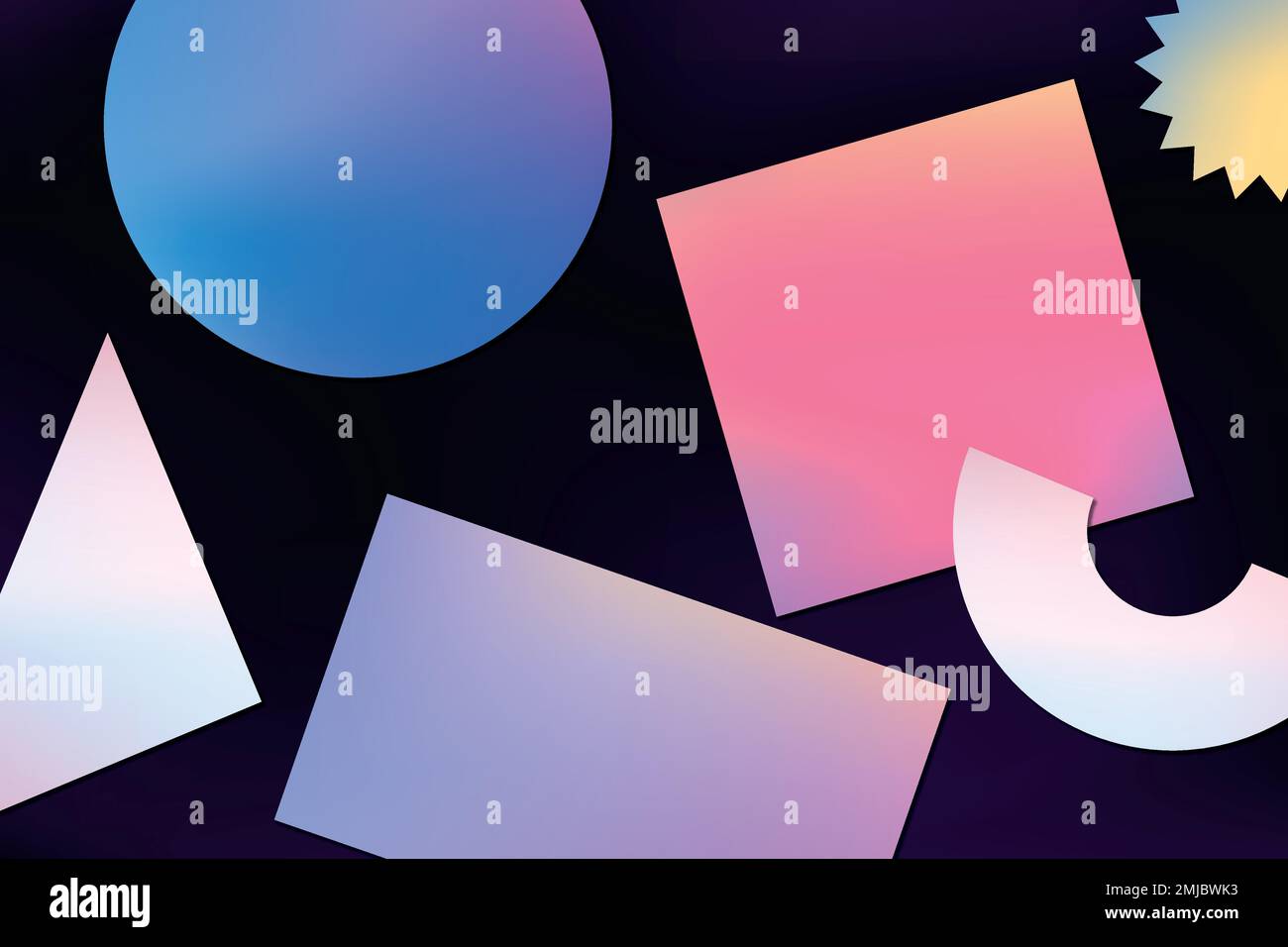 Abstract memphis background, gradient geometric shapes vector Stock ...