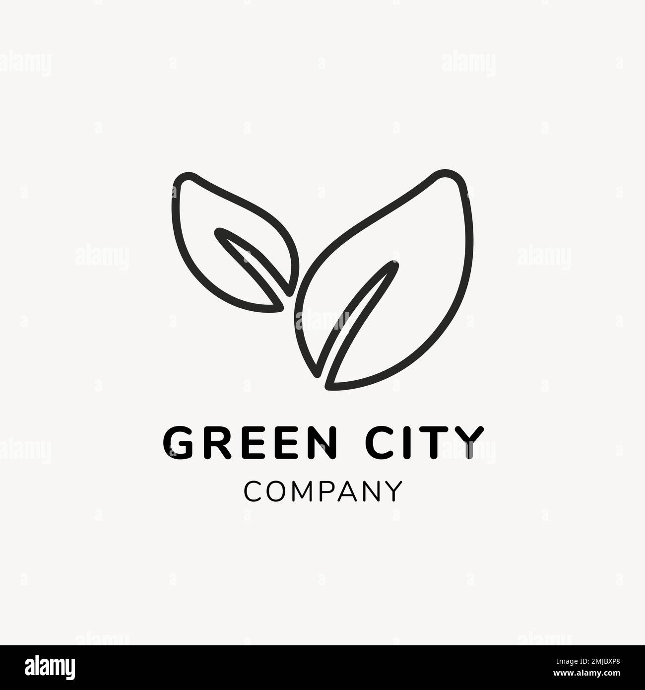 Green business logo template, branding design vector, green city text ...