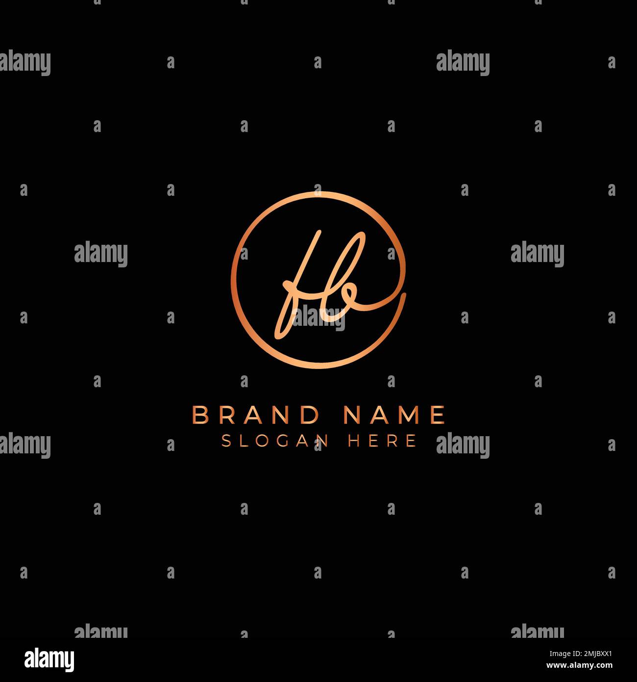 F, B, FB Initial letter handwritten and signature vector logo. Business ...