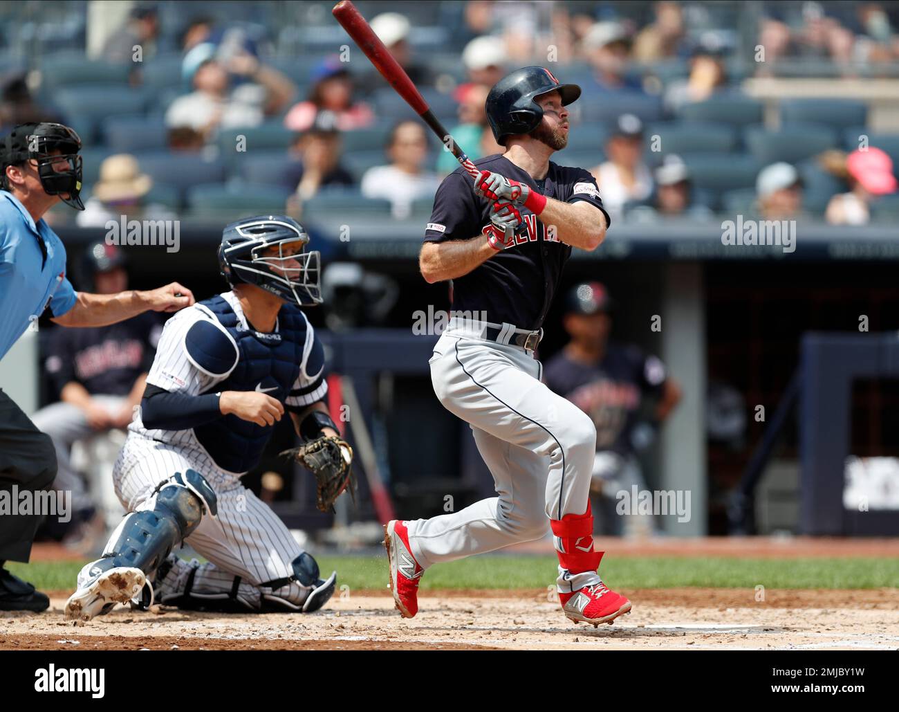 Cleveland Indians' Mike Freeman and New York Yankees' catcher Gary ...