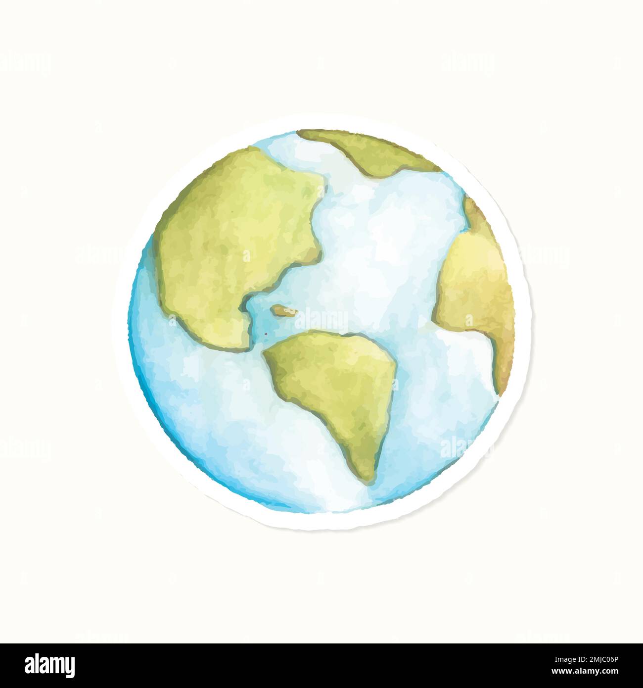 Hand drawn blue globe sticker vector Stock Vector Image & Art - Alamy