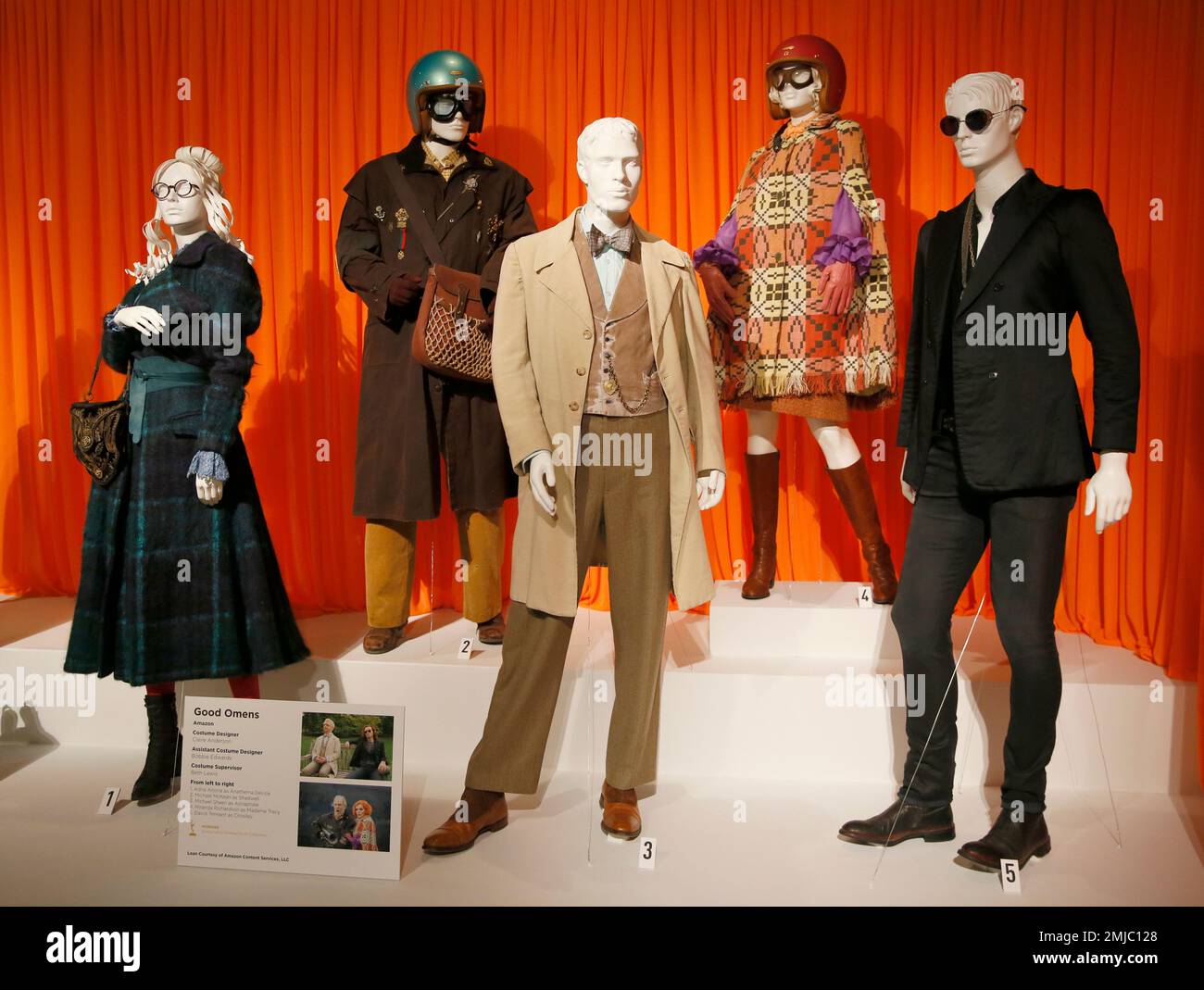 Costumes from the Emmy nominated show "Good Omens" appear on display at ...