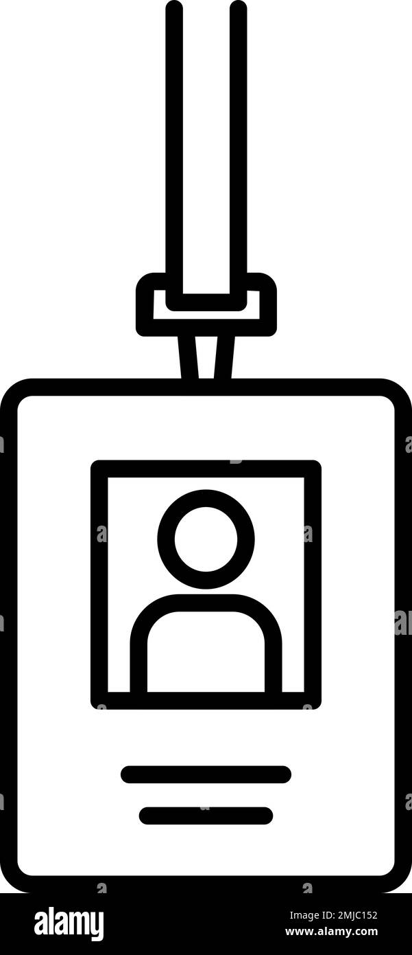 Access, badge, card vector icon on transparent background. Outline ...