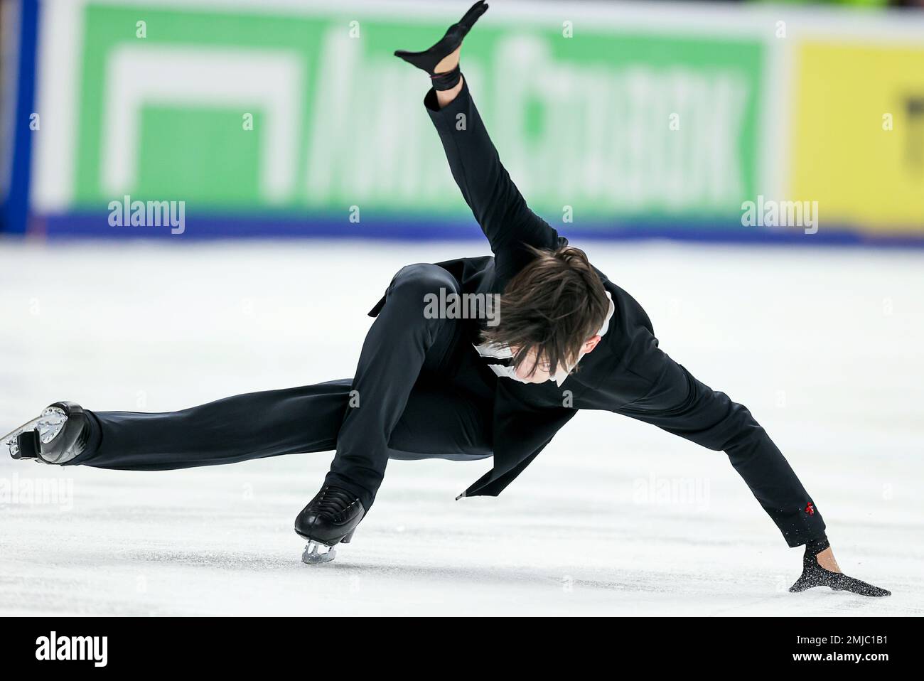 RUSSIA, MOSCOW - JANUARY 22, 2023: Athlete Evgeni Semenenko performs ...