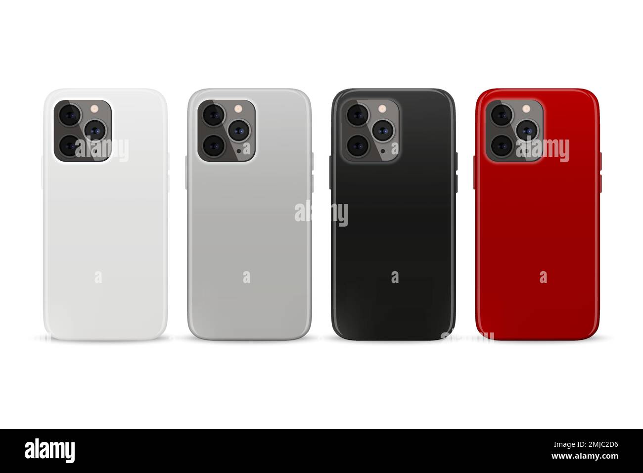 Vector 3d Realistic Smartphone Case Set. Telephone Design Template for ...