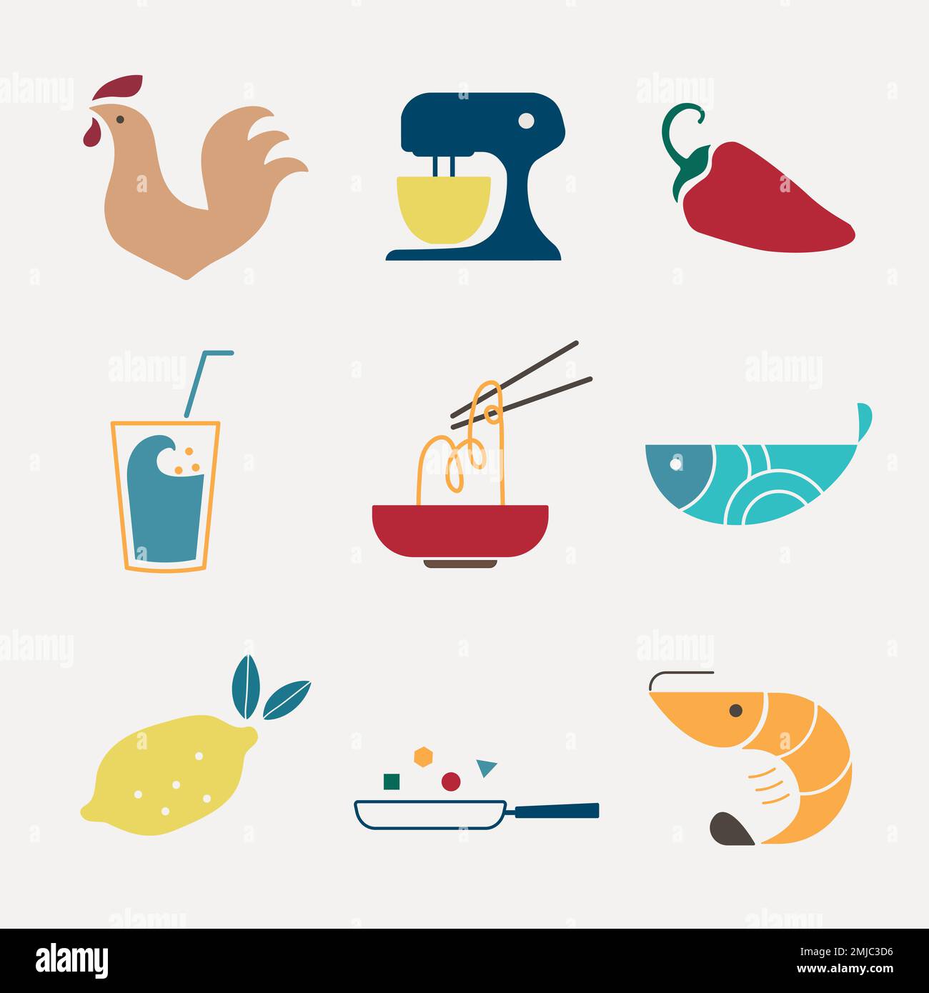 Food icon flat design vector illustration set Stock Vector Image & Art ...