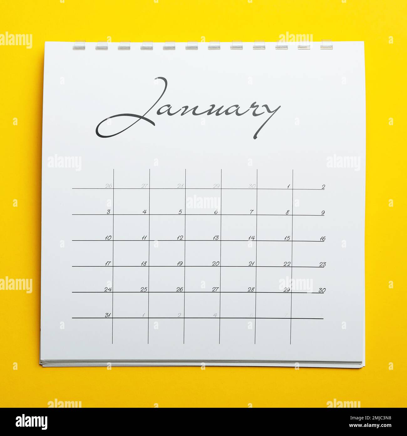 January calendar hi-res stock photography and images - Alamy