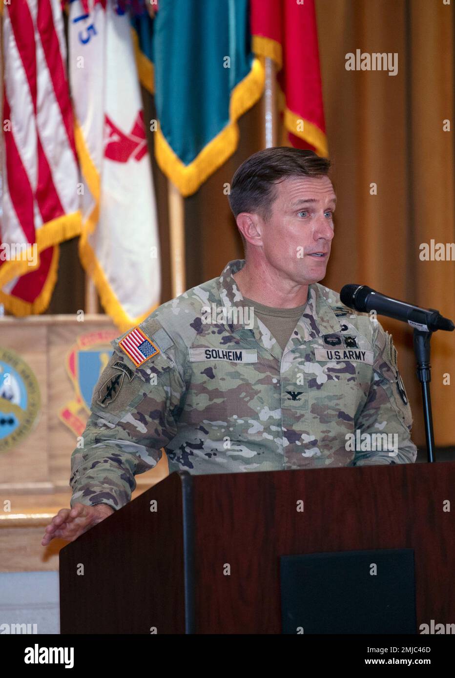Col. Kent Solheim, 165th Infantry Brigade commander, introduces Col ...