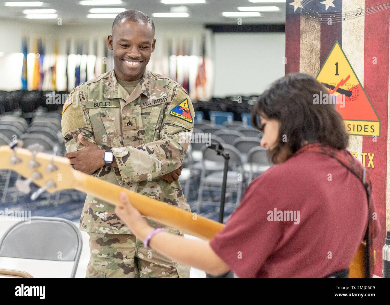 Sgt. Aloysious Butler, a Soldier with the 1st Armored Division Band ...