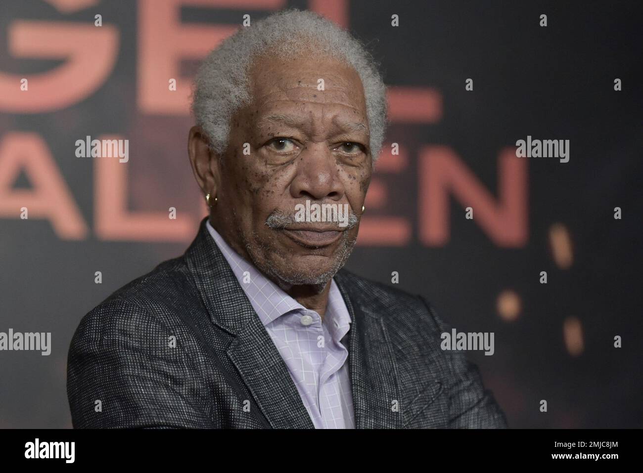 Morgan Freeman attends a photo call for "Angel Has Fallen" at the Four ...