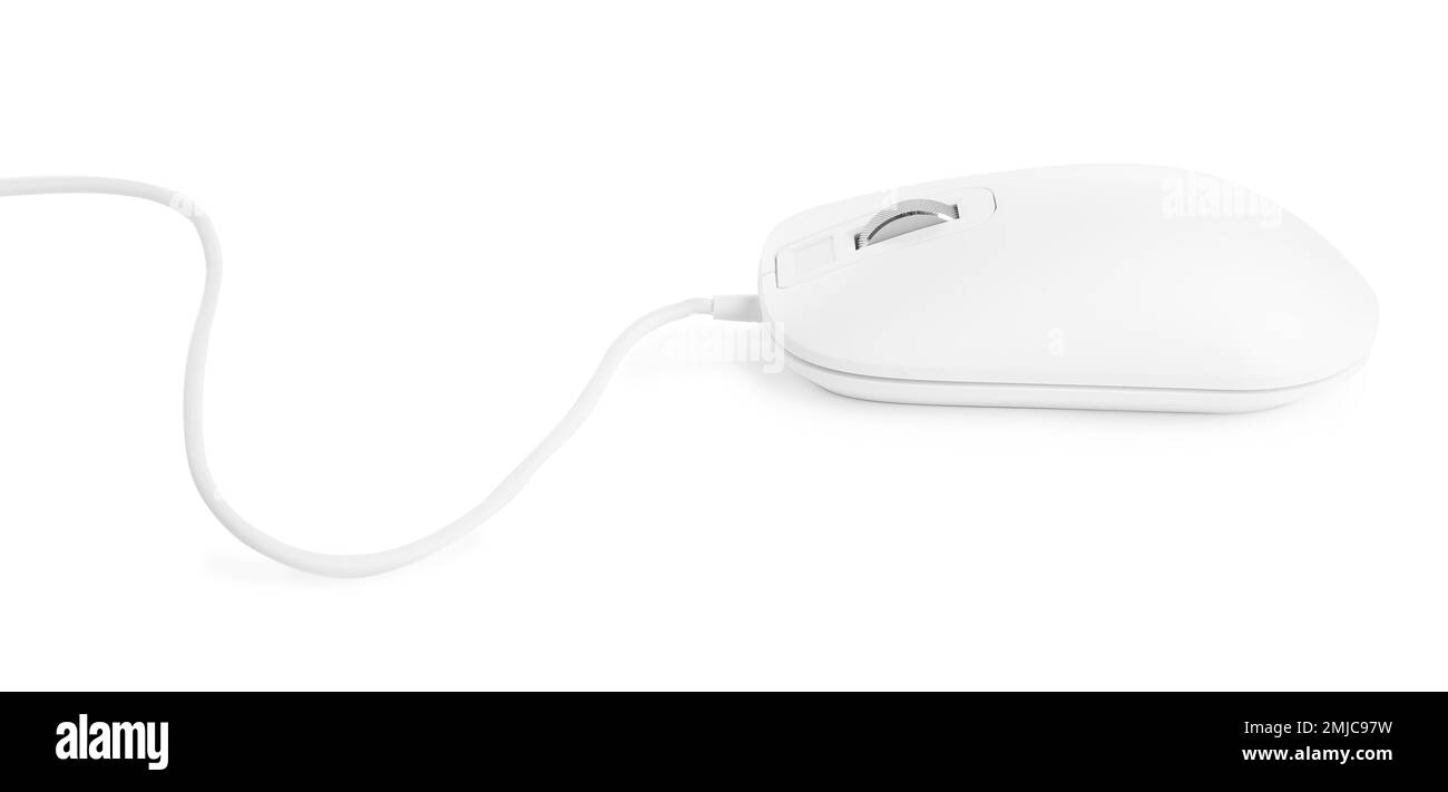 Modern wired optical mouse isolated on white Stock Photo - Alamy