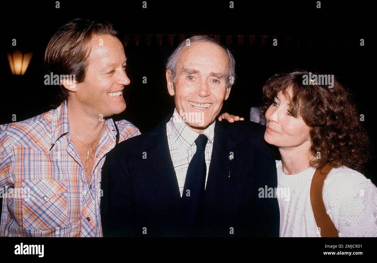 FILE - In this May 16, 1980, file photo, Henry Fonda, center, attends ...