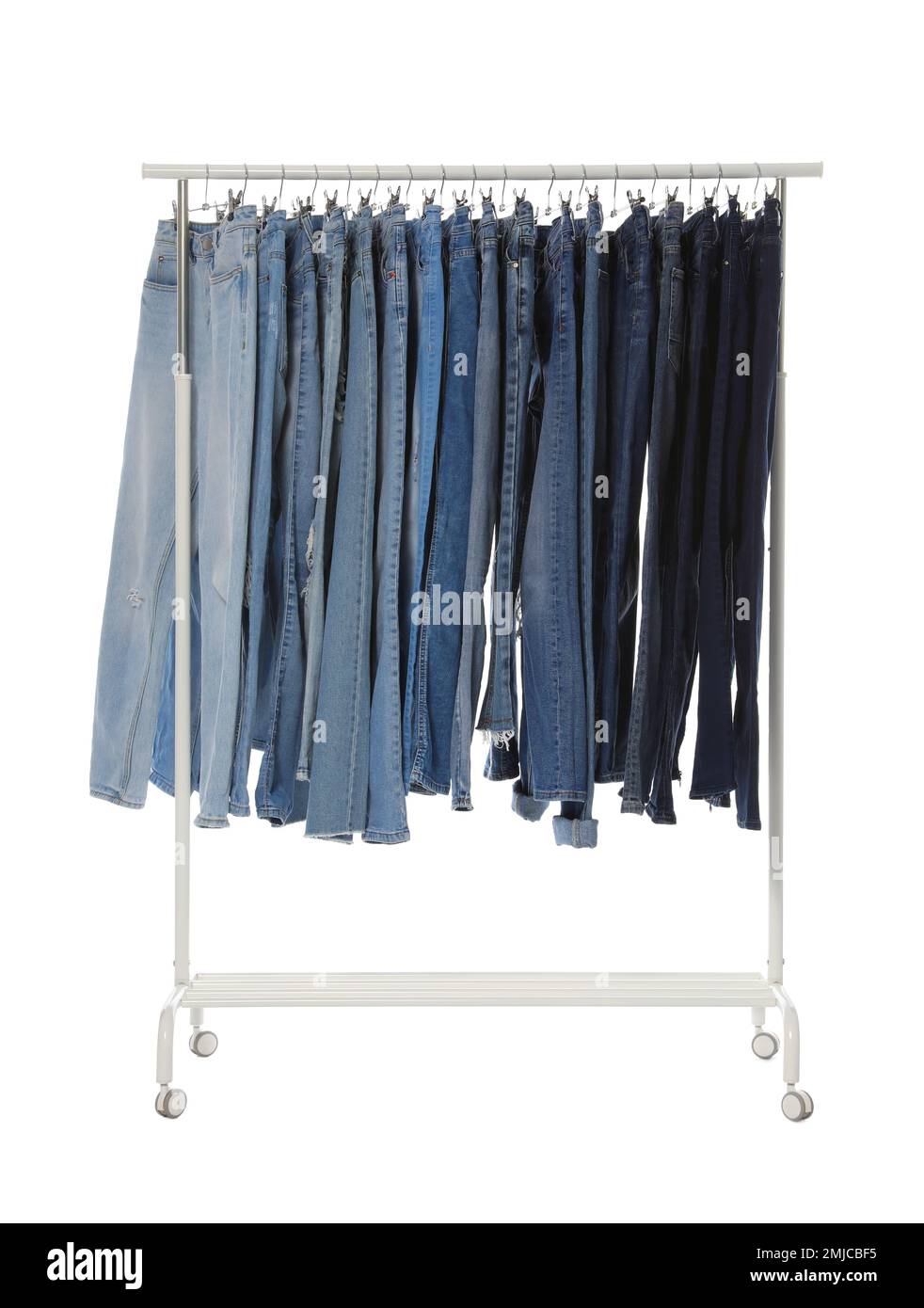 Clothes rack jeans on Cut Out Stock Images & Pictures - Alamy