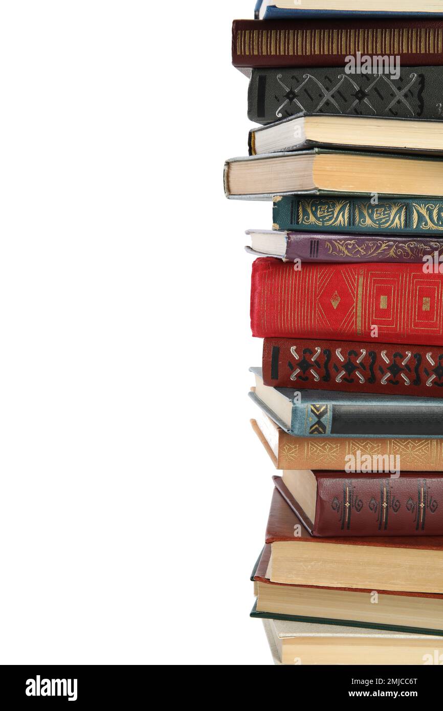 Collection of different books isolated on white Stock Photo - Alamy