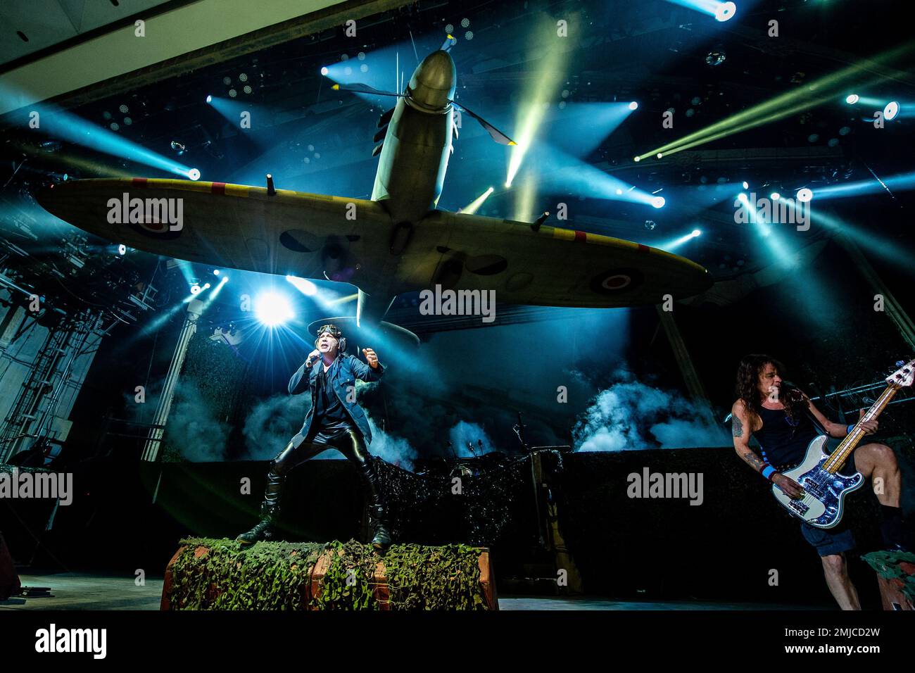 Bruce Dickinson, left, and Steve Harris of Iron Maiden perform at the ...