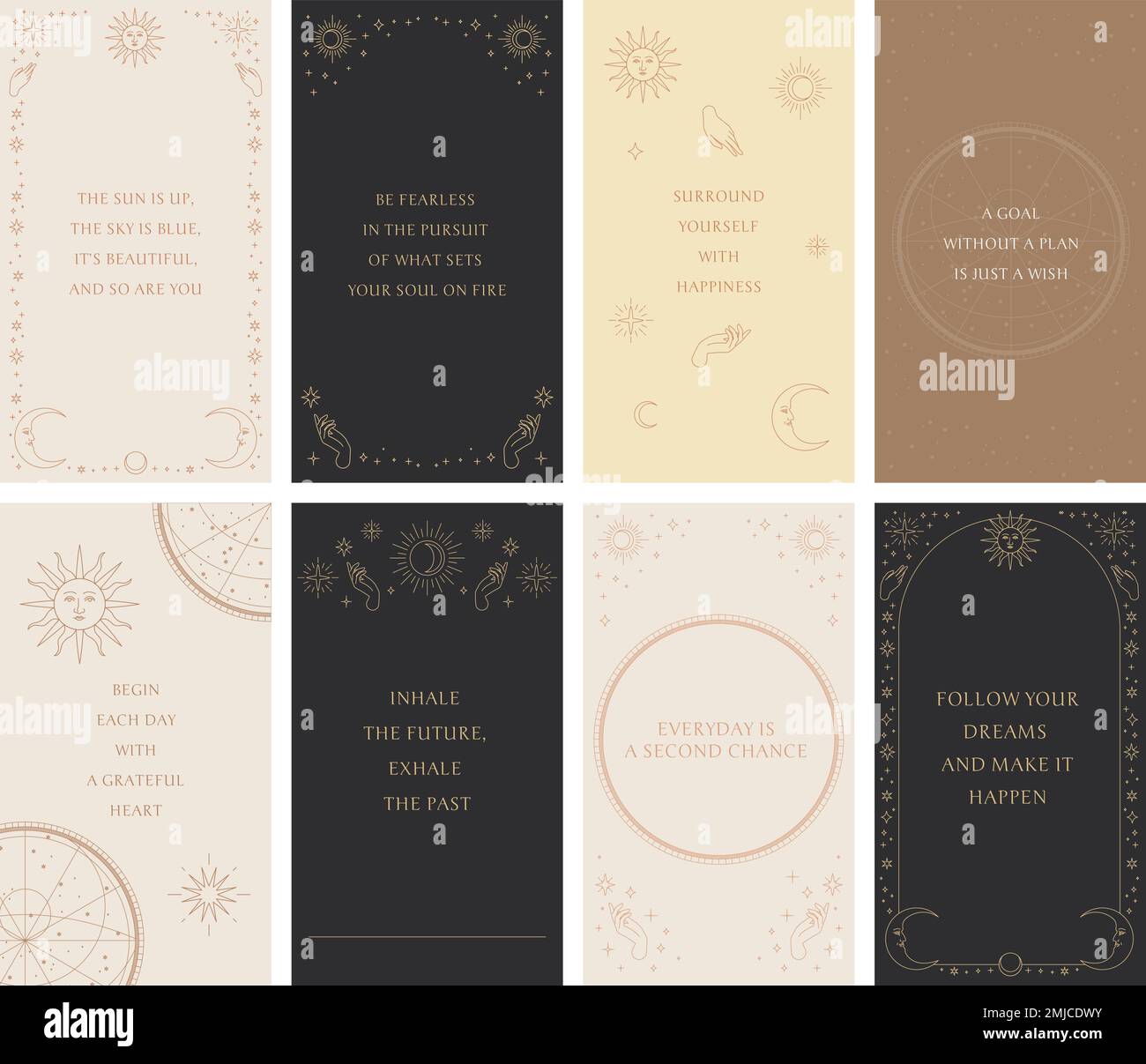 Set gold celestial esoteric Stock Vector Images - Alamy