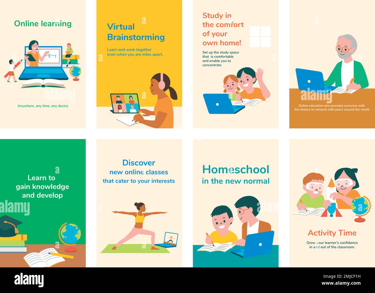 Education editable slide templates vector collection Stock Vector Image ...